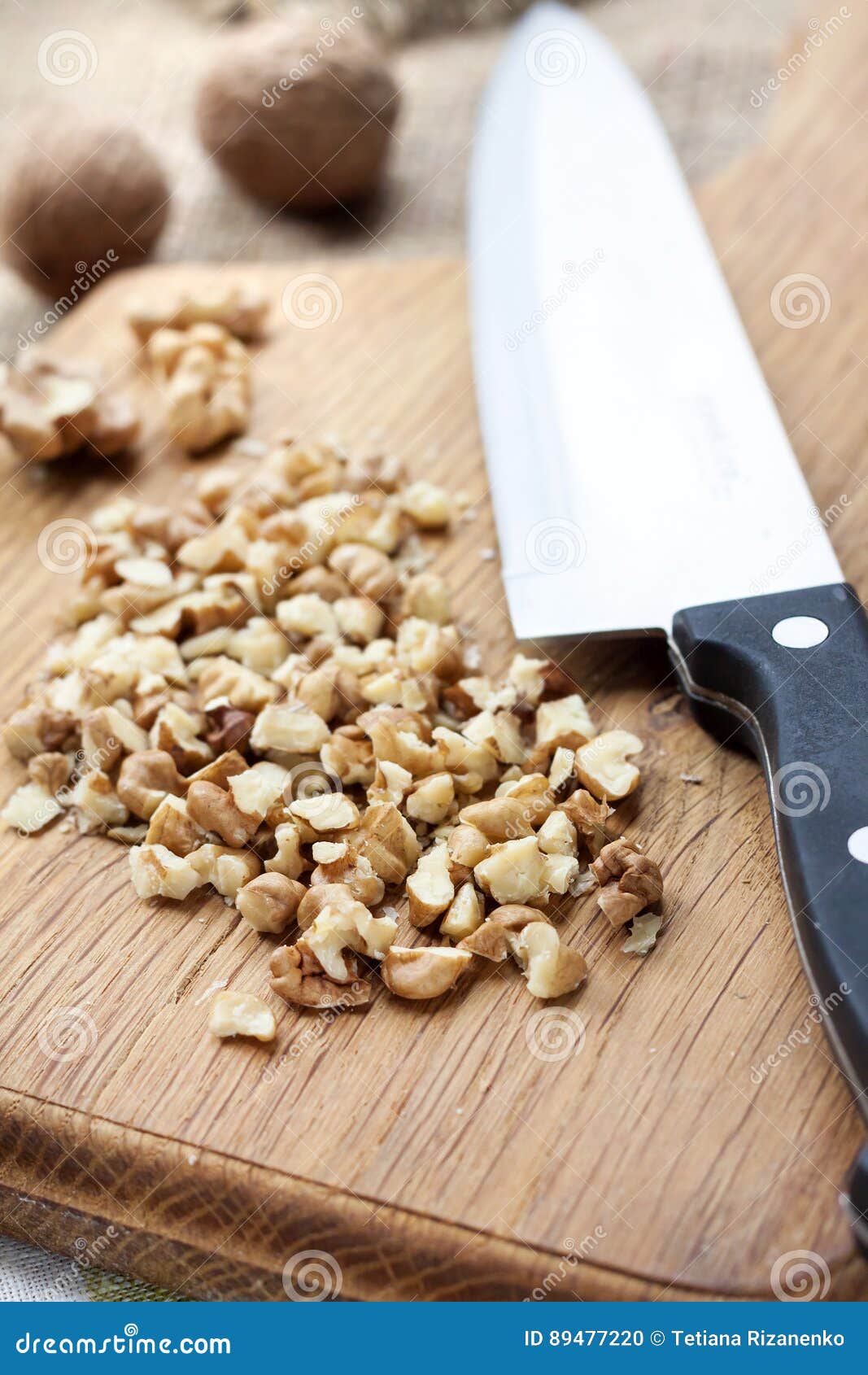 Chopped Walnuts on Cutting Board Stock Photo - Image of dessert ...
