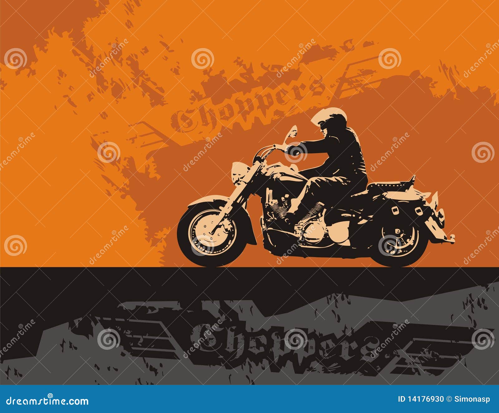 Chopper stock vector. Illustration of drawing, grungy - 14176930