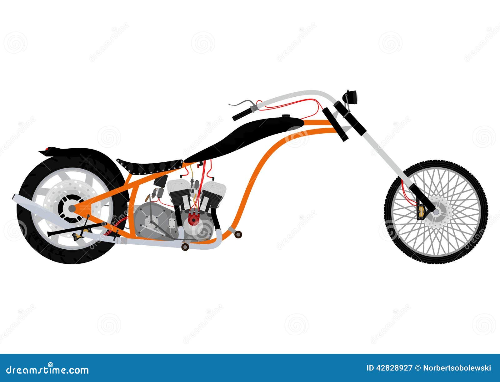 Chopper ilustração do vetor. Ilustração de motocicleta - 42828927