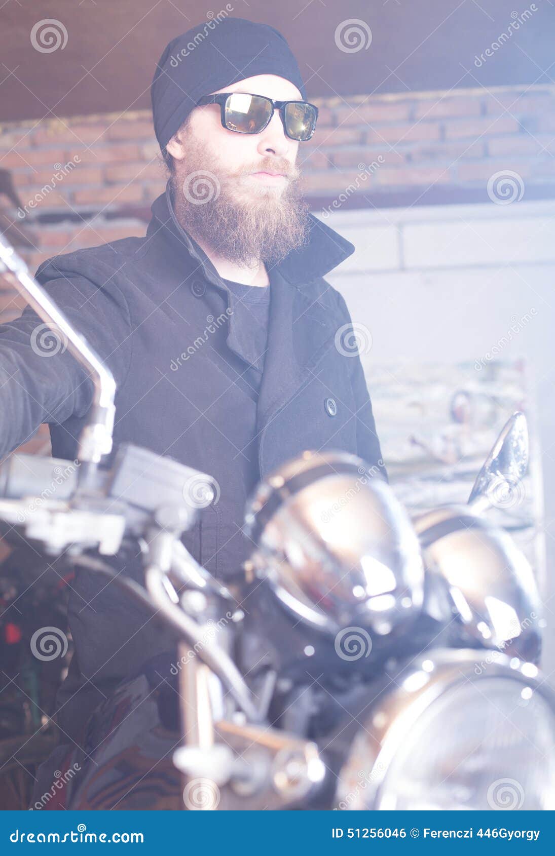 Chopper with its driver stock photo. Image of chopper - 51256046