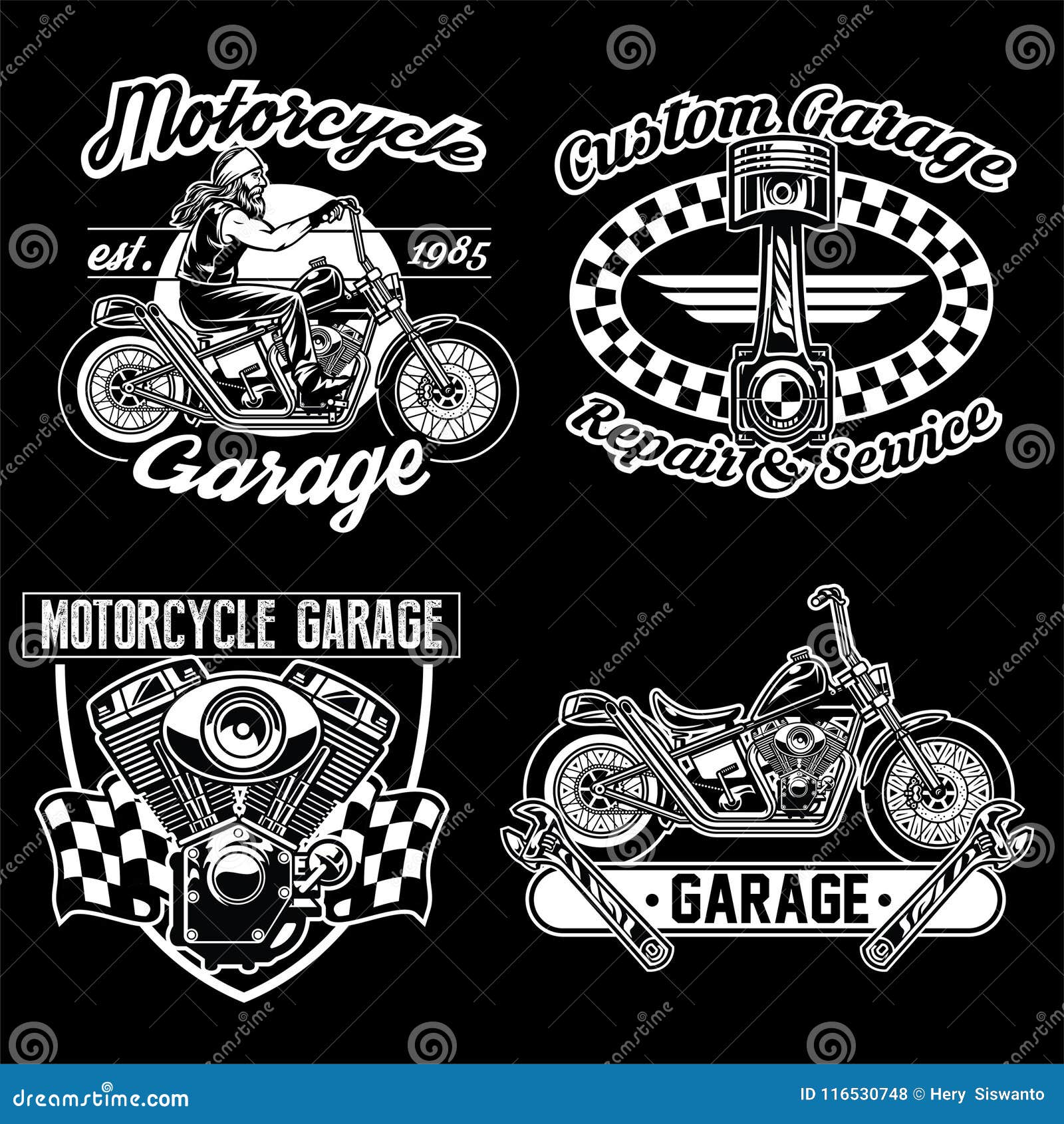 Motorcycle Black Vector Icons Set | CartoonDealer.com #76246943
