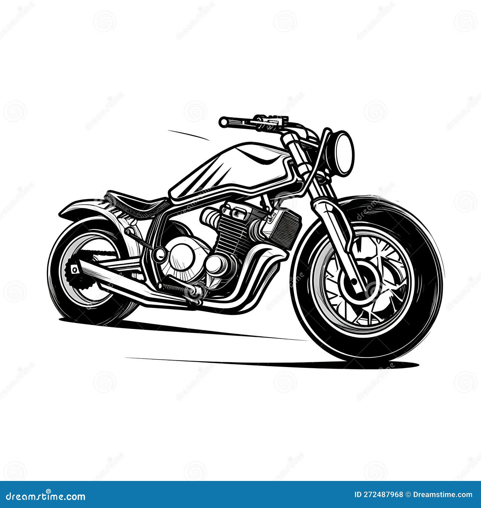 Chopper Black and White Illustration. Generative AI Stock Illustration ...