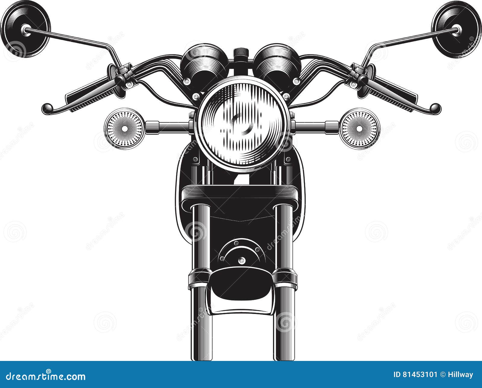 Motorcycle Front View Vector | CartoonDealer.com #47729996