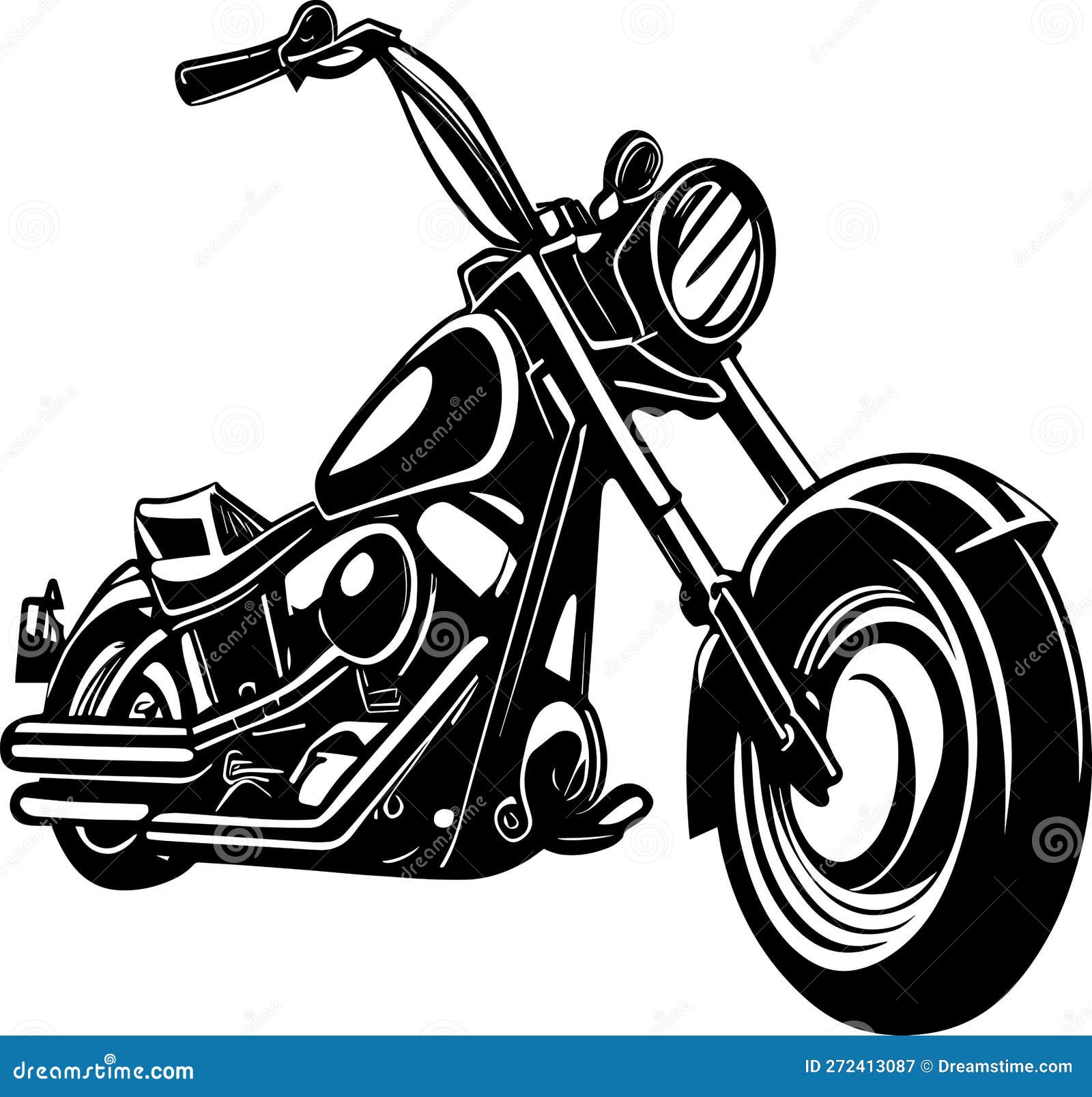 Chopper Motorcycle Logo Monochrome Design Style Stock Vector ...