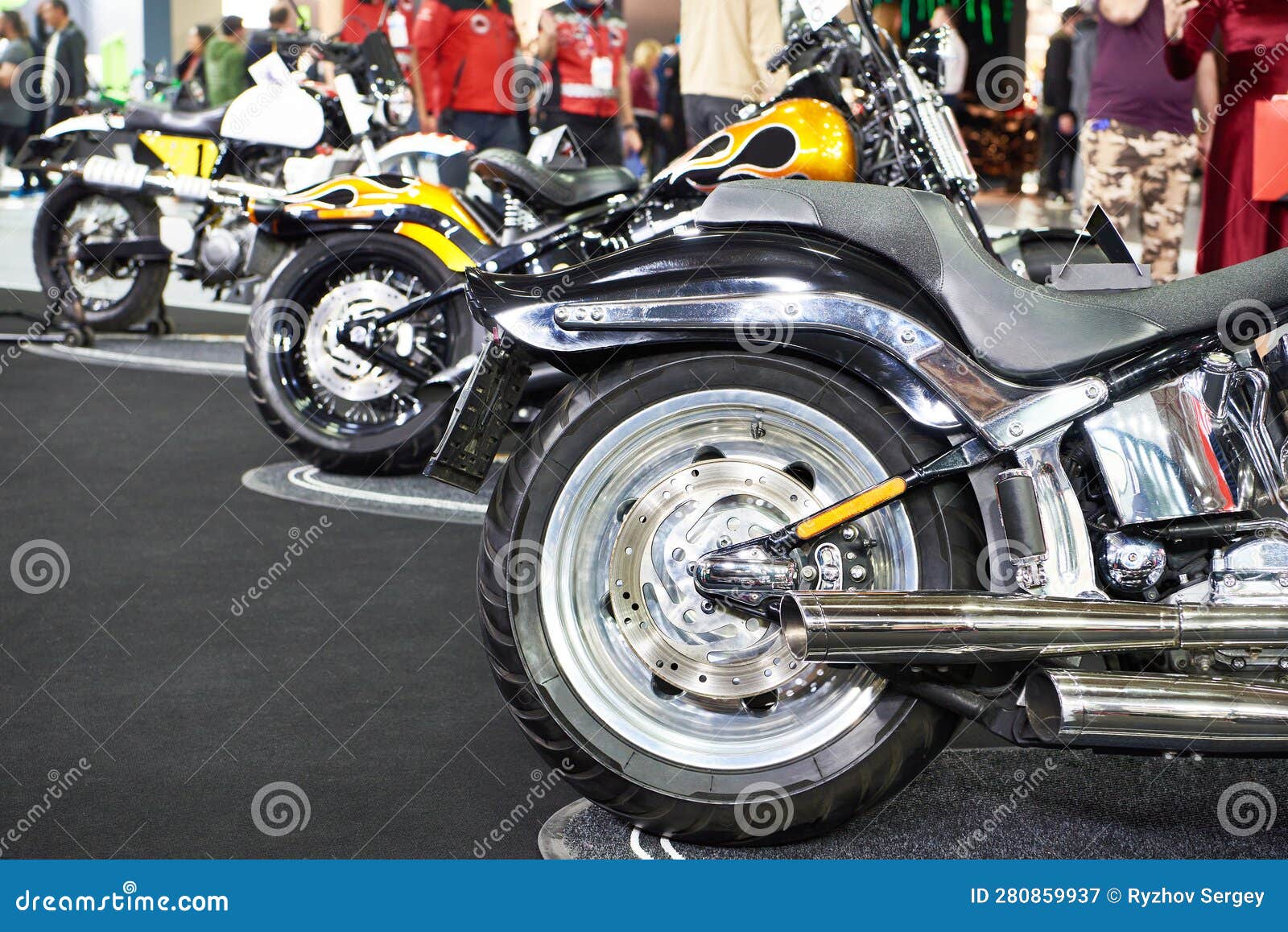 Chopper motorcycle wheels stock image. Image of motorcycle - 280859937