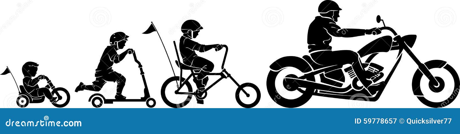 Chopper Evolution Silhouette Stock Illustrations – 7 Chopper Evolution ...