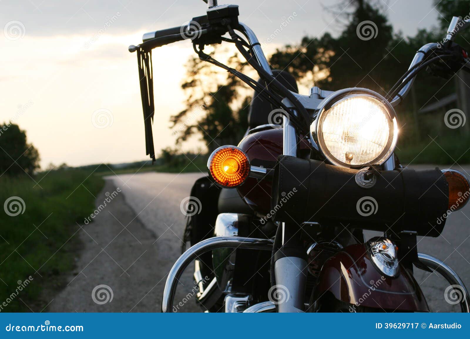 Chopper at the sunset stock image. Image of davidson - 39629717