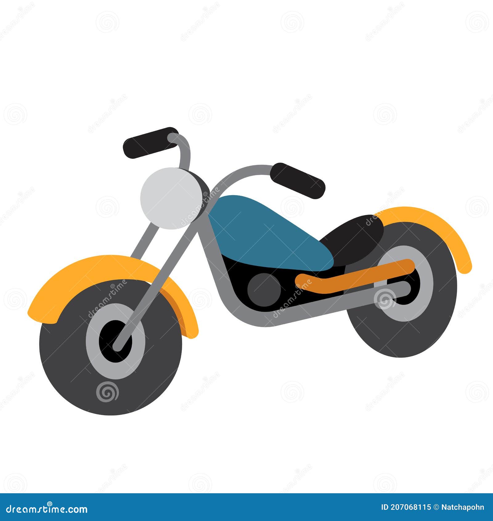 Chopper Transportation Cartoon Character Perspective View Vector ...