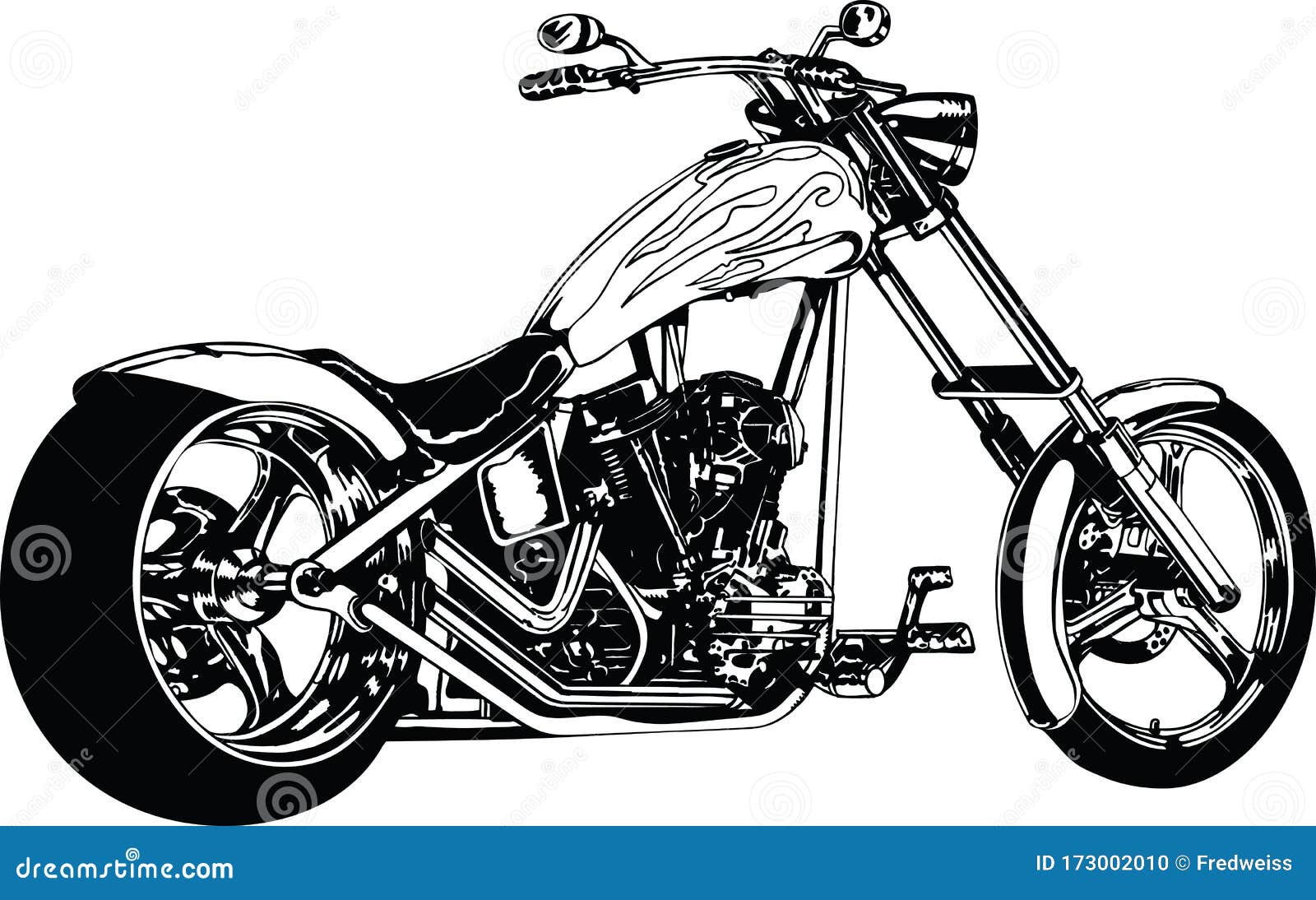 Chopper Vector Illustration Stock Vector - Illustration of motorcycle ...