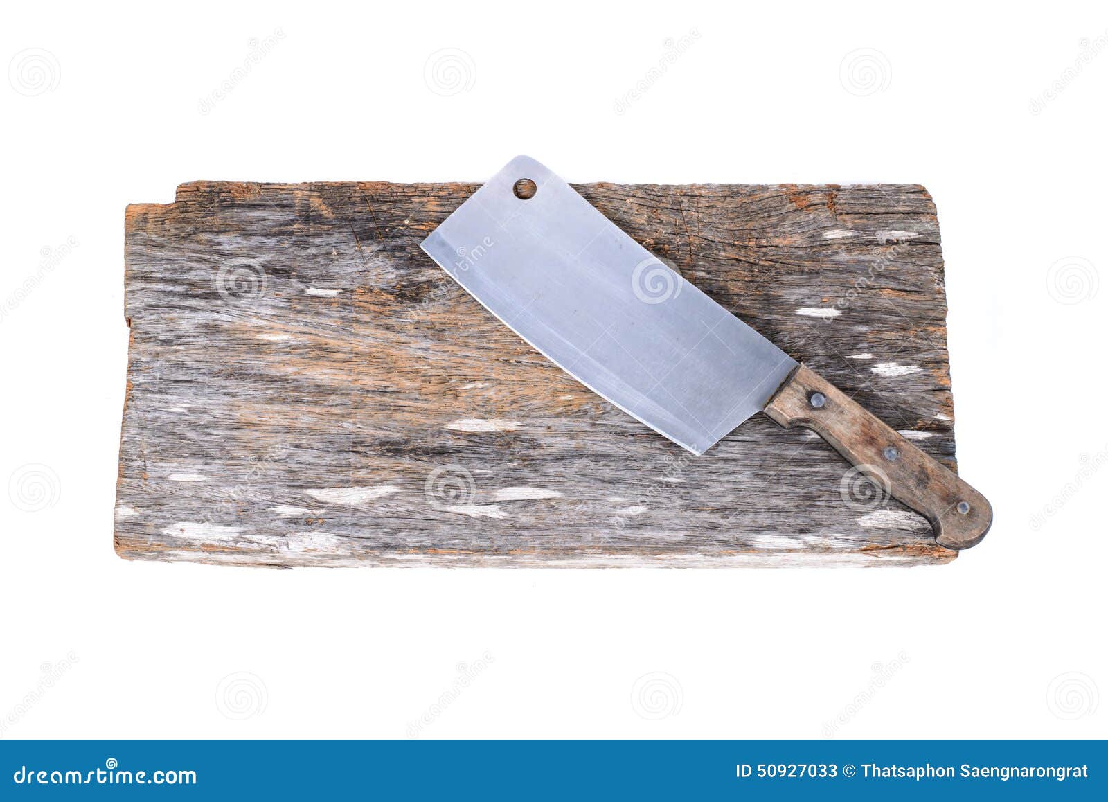Chopping Block and Cleaver Isolated on White Background Stock Image ...