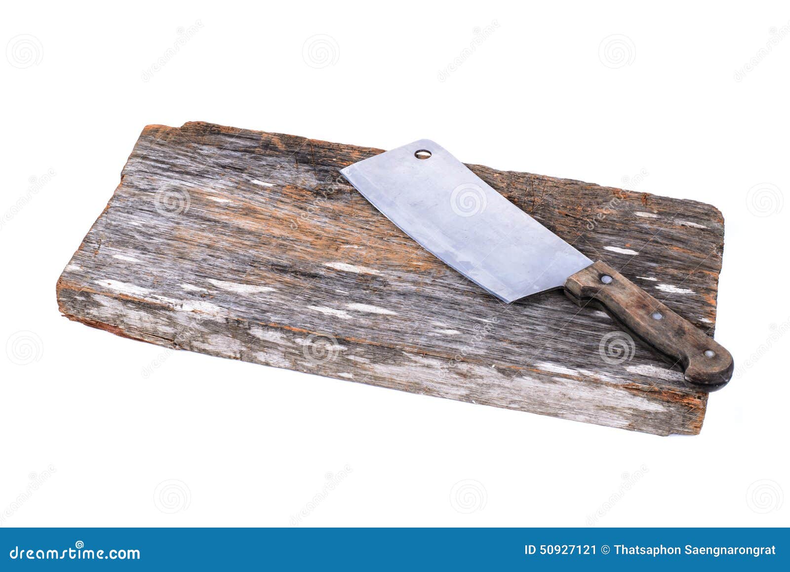 Chopping Block and Cleaver Isolated on White Background Stock Image ...