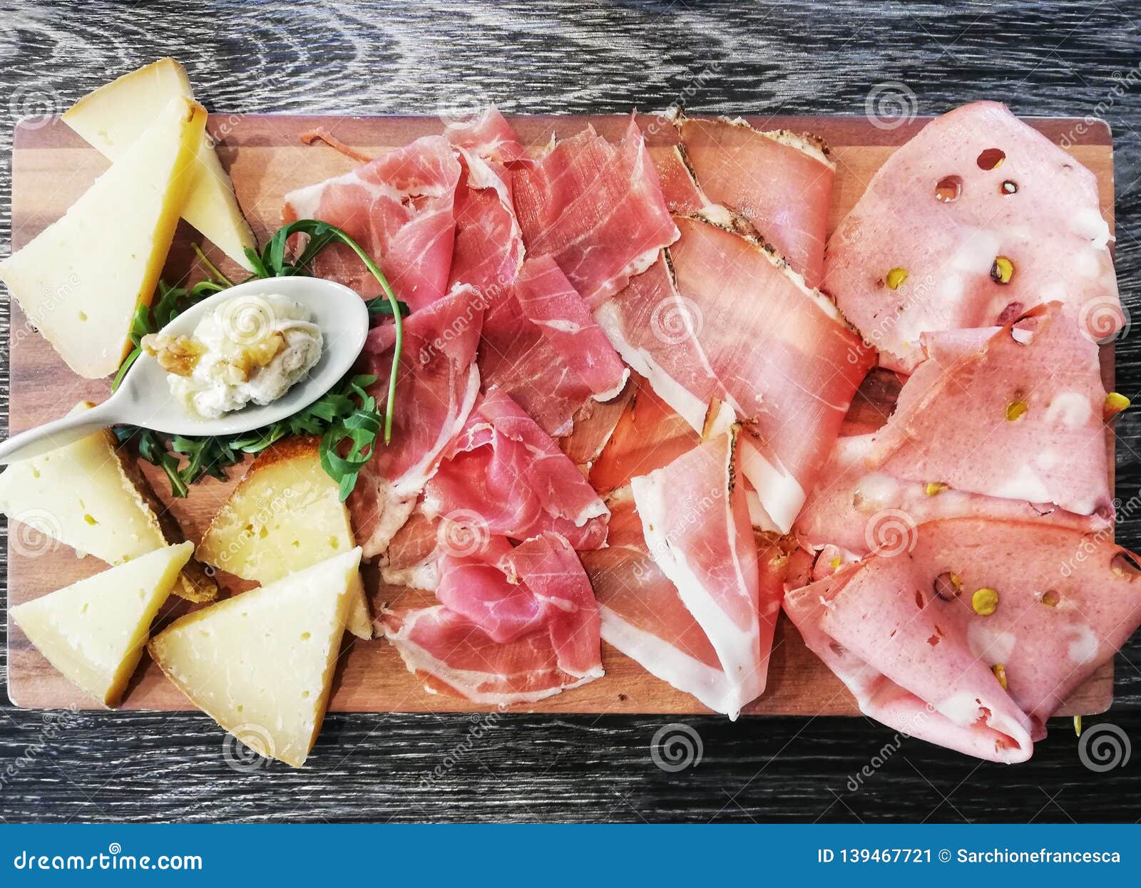 Chopping Board of Cold Cuts Stock Image - Image of sausage, cheeses ...