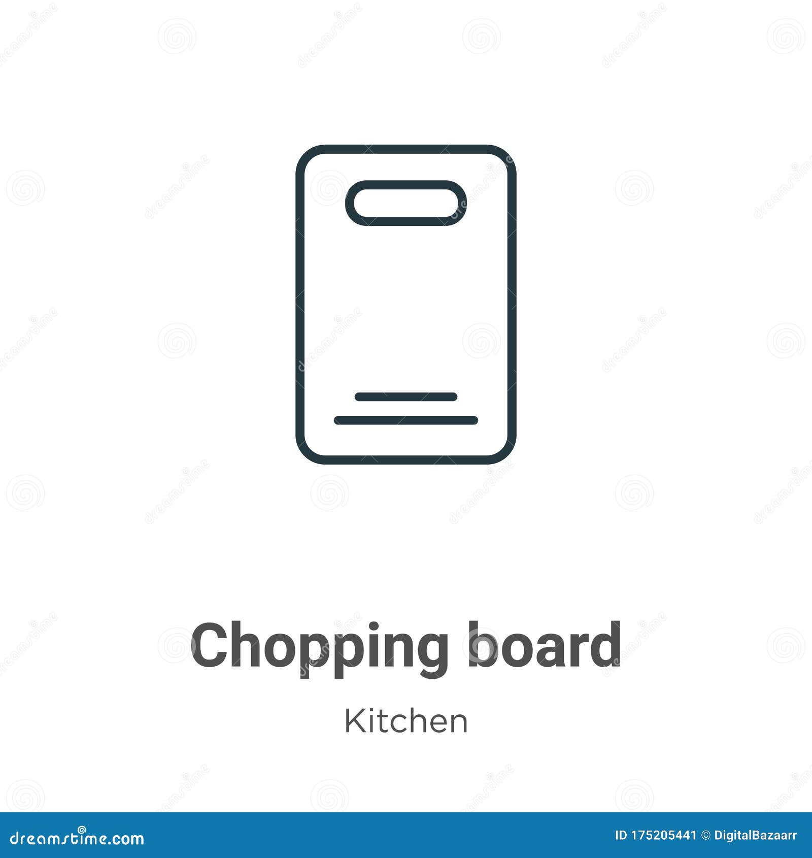 Chopping Board Outline Vector Icon. Thin Line Black Chopping Board Icon ...