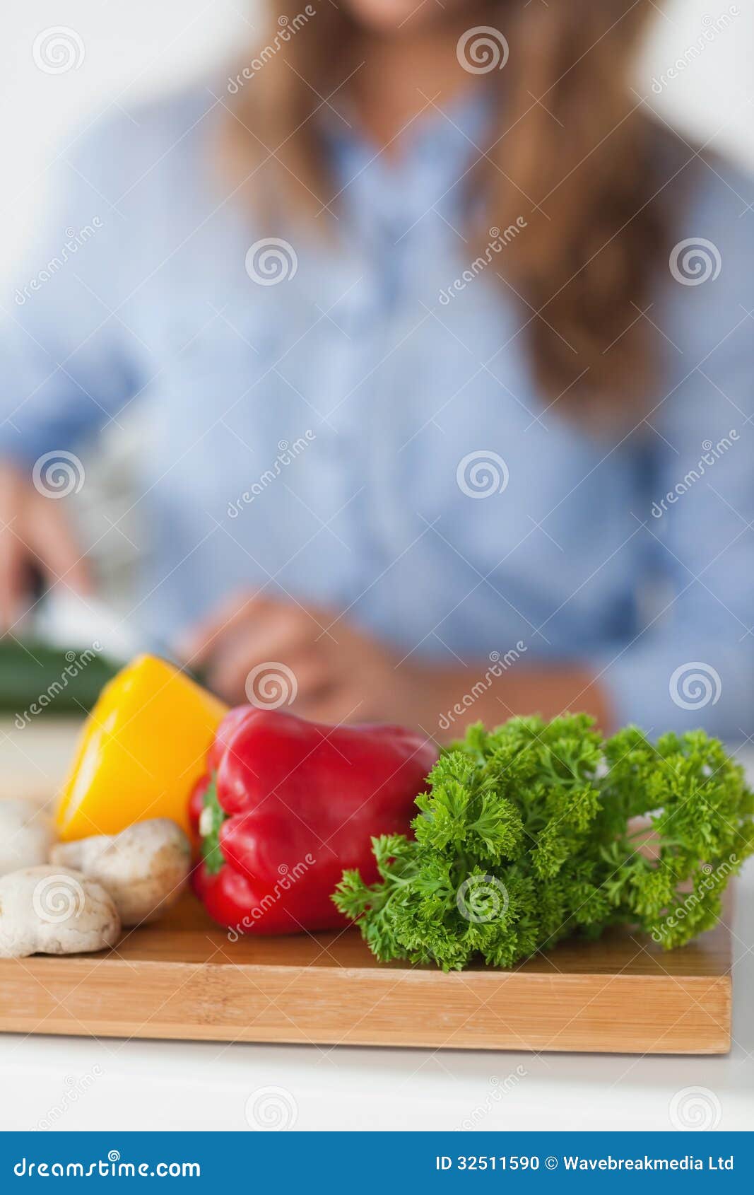 Chopping Board with Vegetables on a Table Stock Photo - Image of ...