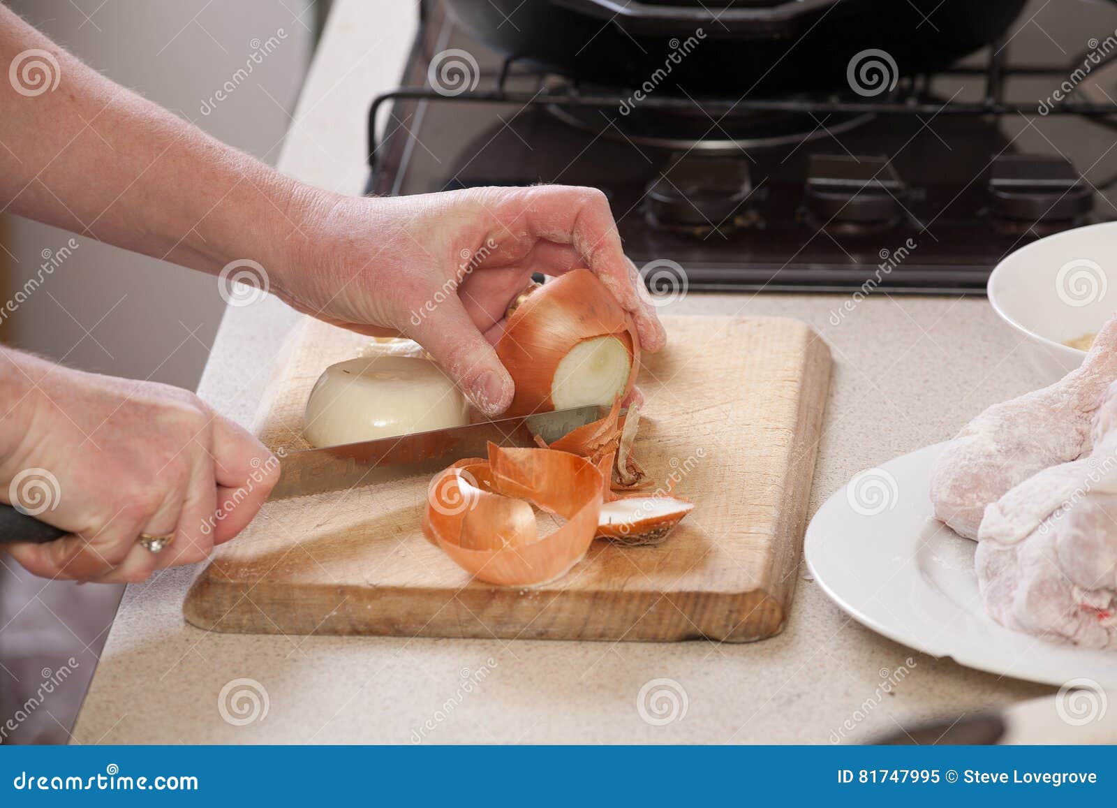 Chopping brown onion stock image. Image of chopping, vegetable - 81747995