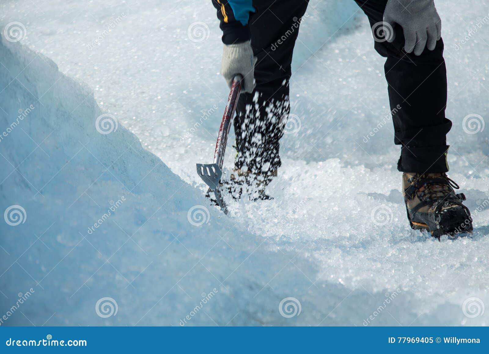 Chopping ice stock image. Image of climbing, glacier - 77969405