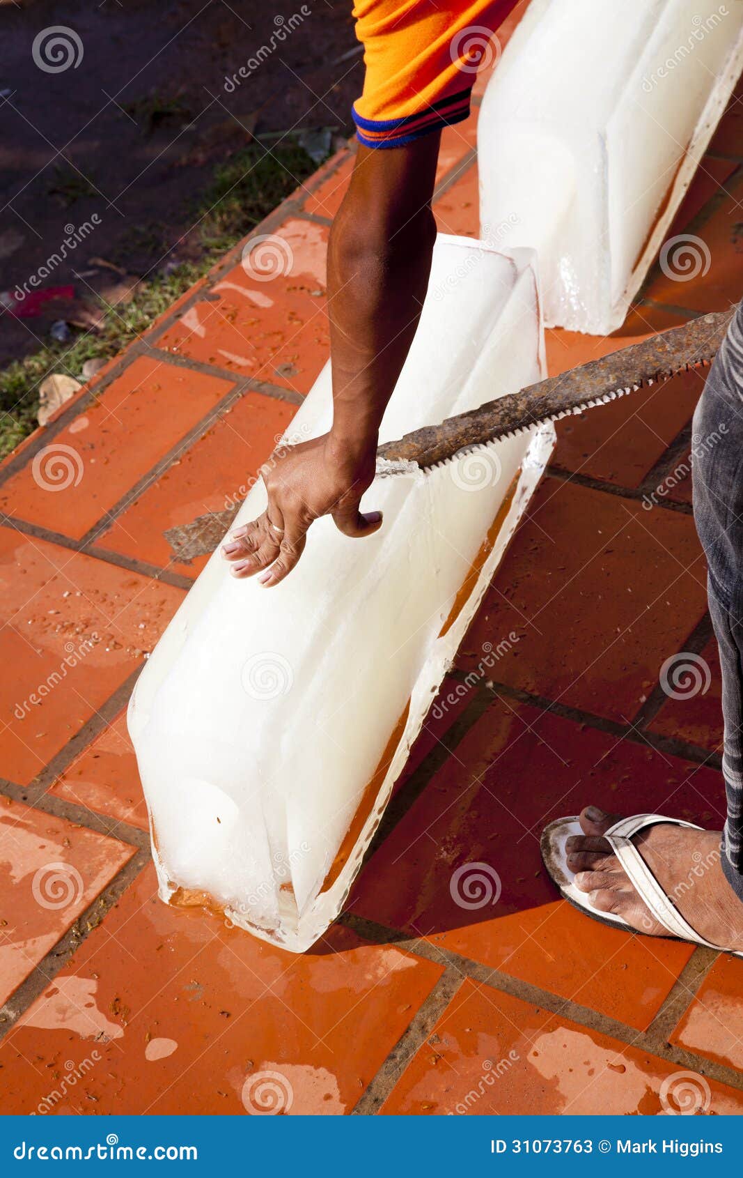 Chopping ice stock image. Image of refrigerate, cambodia - 31073763