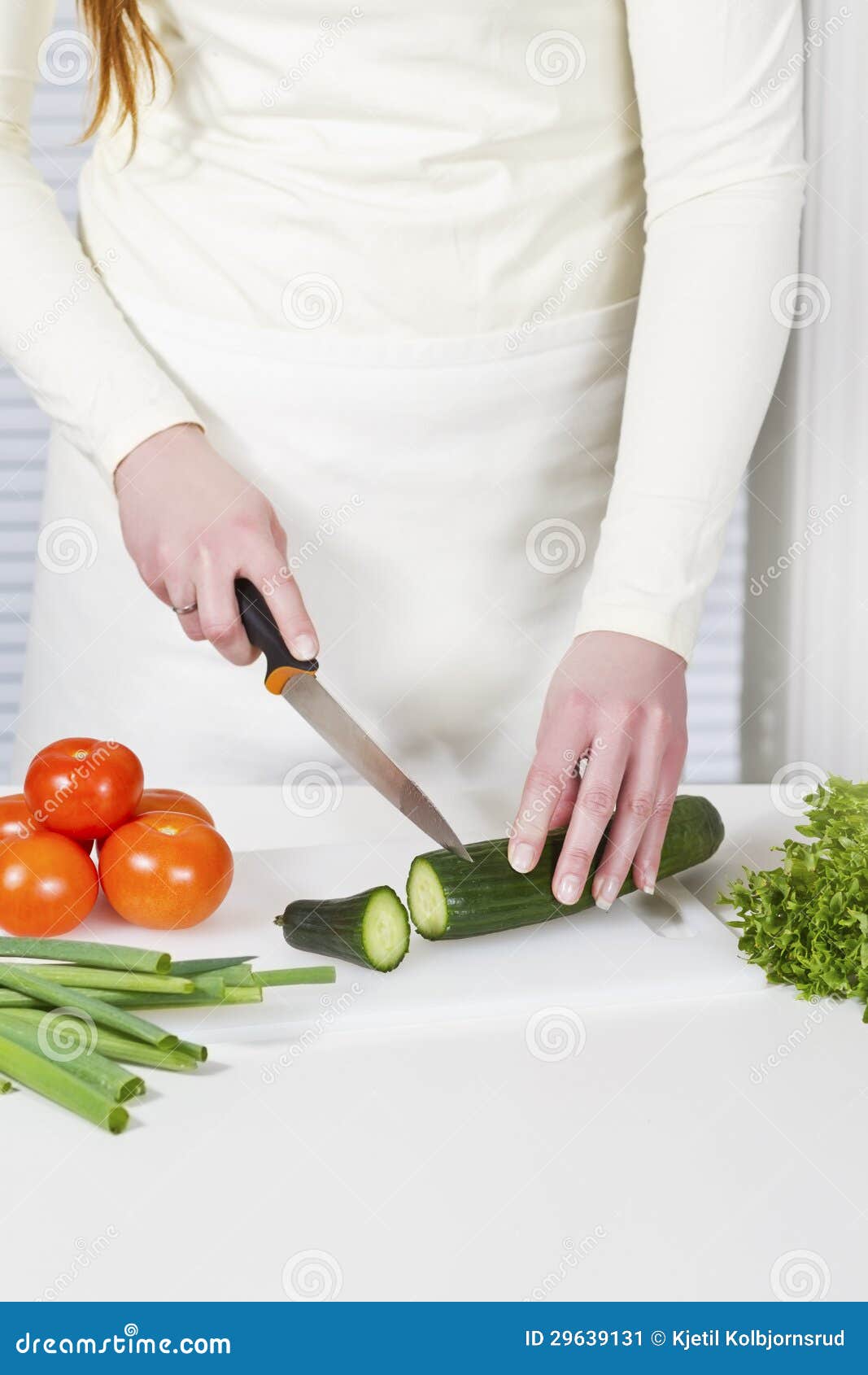 Chopping Ingredients To a Salad Stock Image - Image of interior, bell ...