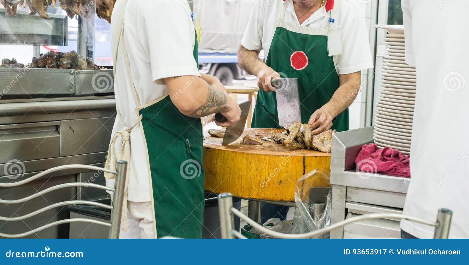 Chopping Steamed Goose and Duck Stock Image - Image of kitchen, duck ...