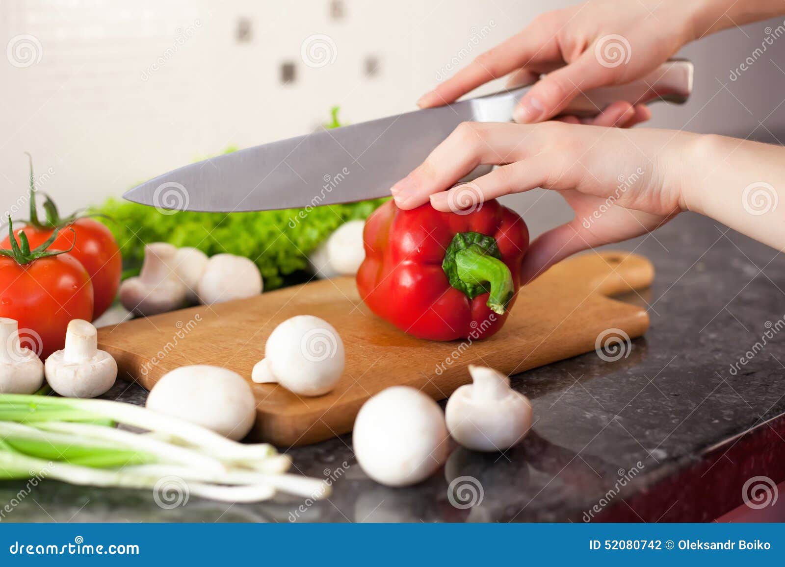 Chopping vegetables stock photo. Image of preparation - 52080742