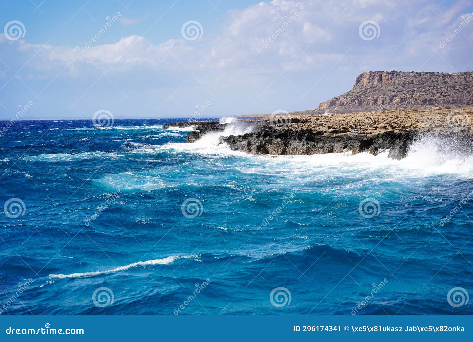 Choppy Sea with a View of the Mountain Stock Image - Image of mountain ...