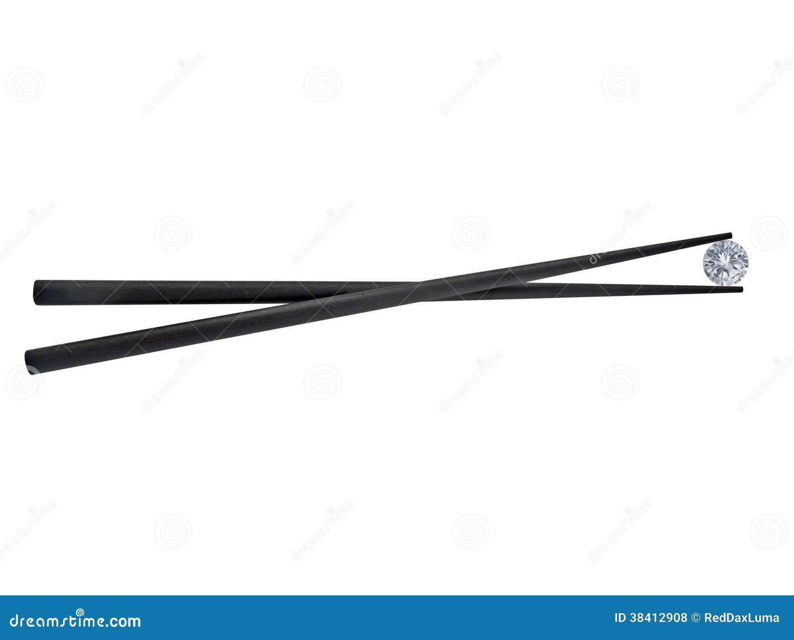Chopsticks holding diamond stock photo. Image of isolated - 38412908