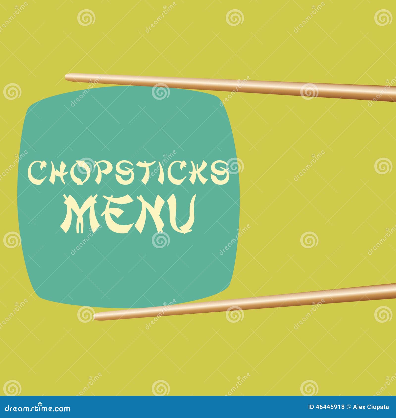 Chopsticks menu stock vector. Illustration of graphic - 46445918