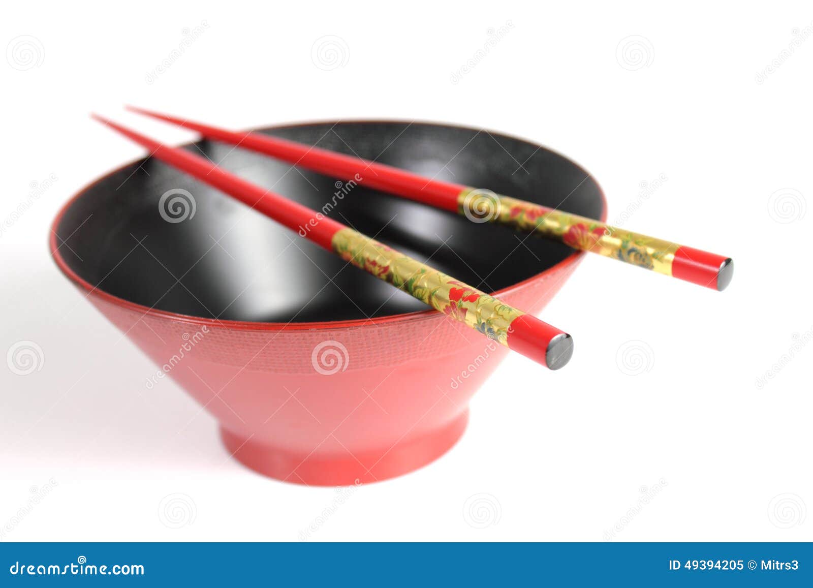 Chopsticks and Red Japanese Bowl Stock Image - Image of chinese ...