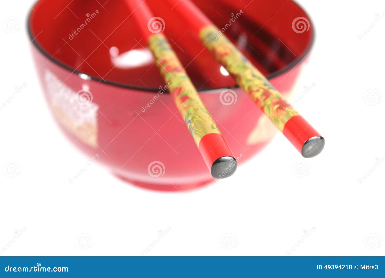 Chopsticks and Red Japanese Bowl Stock Photo - Image of utensil, asian ...