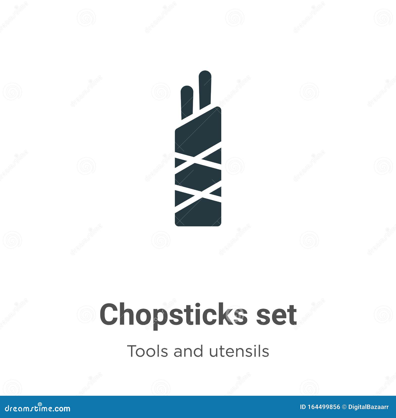 Chopsticks Set Vector Icon on White Background. Flat Vector Chopsticks ...
