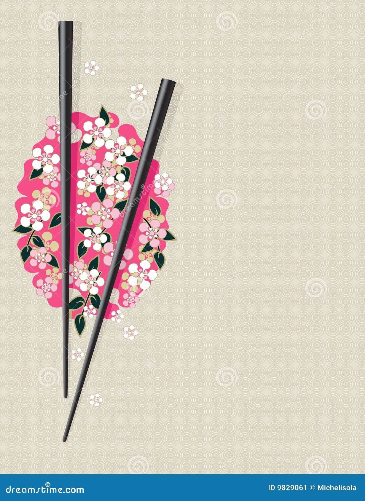 Chopsticks on Traditional Asian Pattern Stock Vector - Illustration of ...