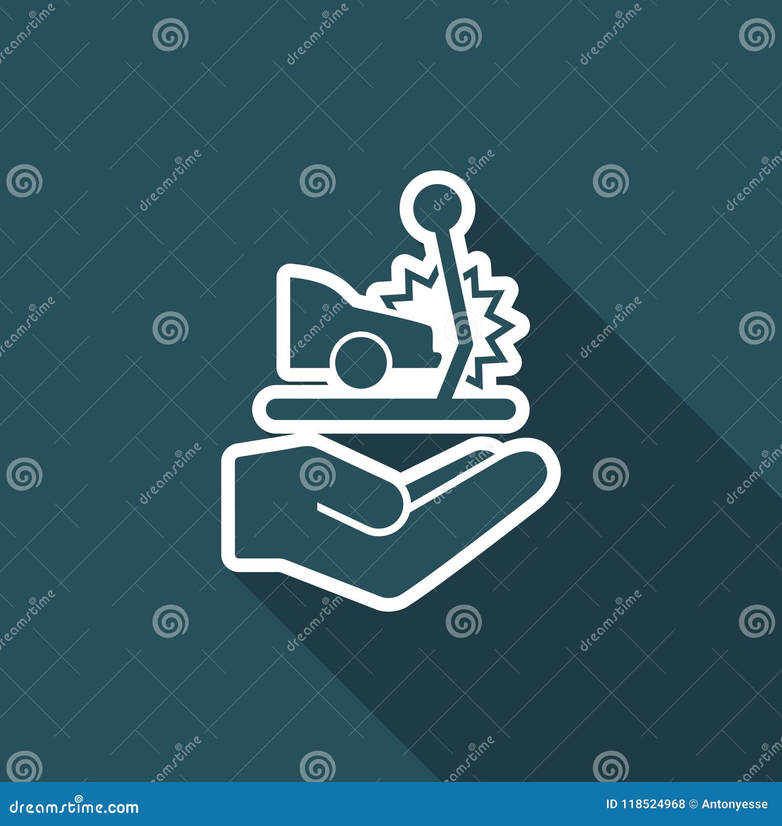 Choque De Coche - Icono Plano Del Vector Ilustración del Vector ...