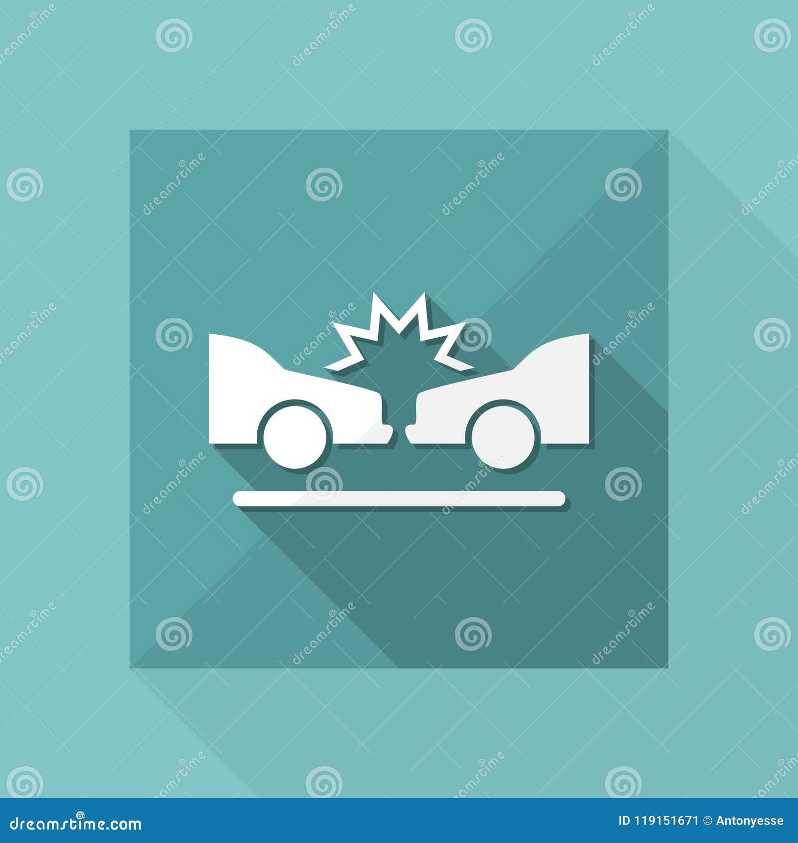 Choque De Coche - Icono Plano Del Vector Ilustración del Vector ...