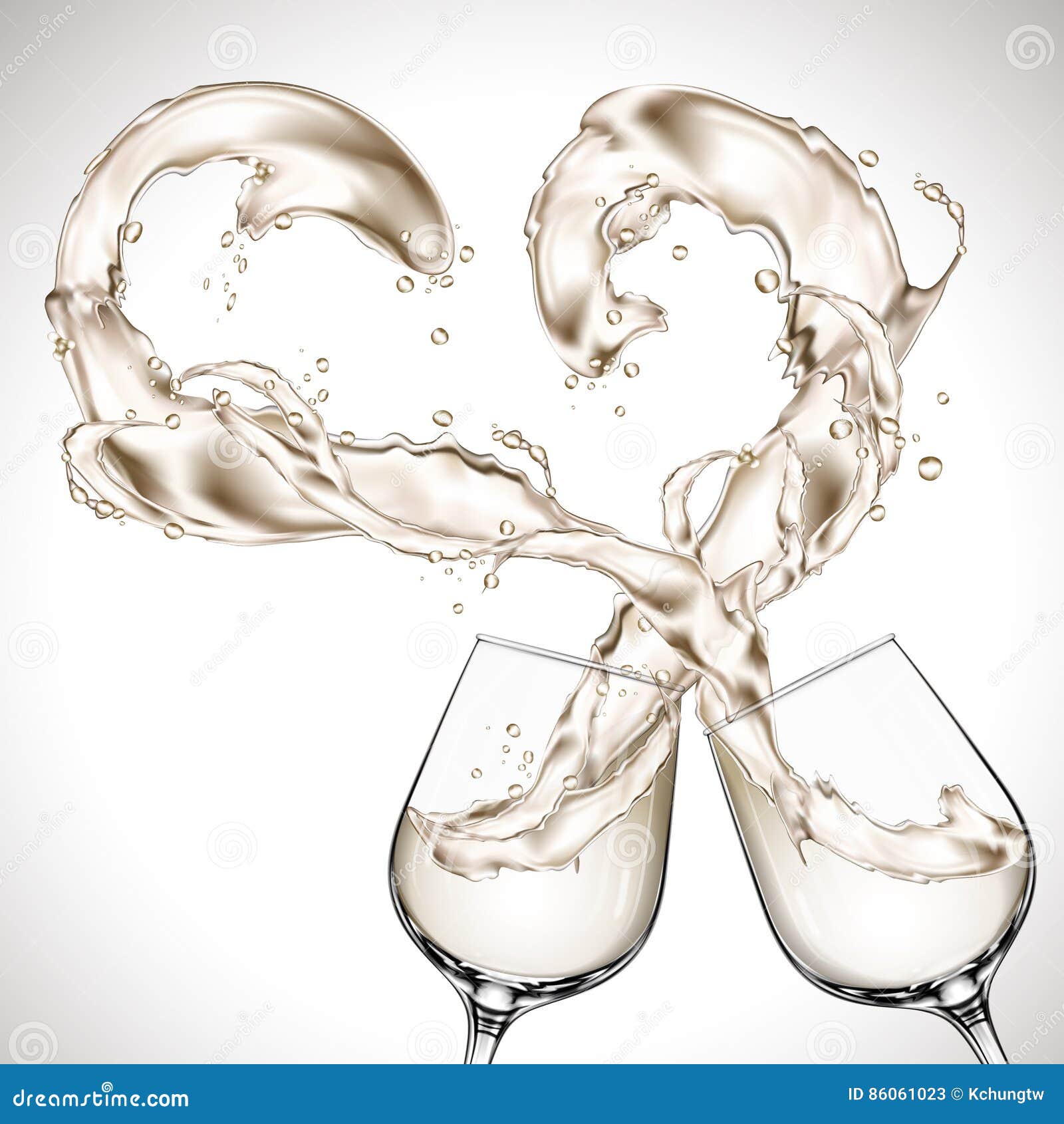Choque De Las Copas De Vino Stock de ilustración - Ilustración de ...