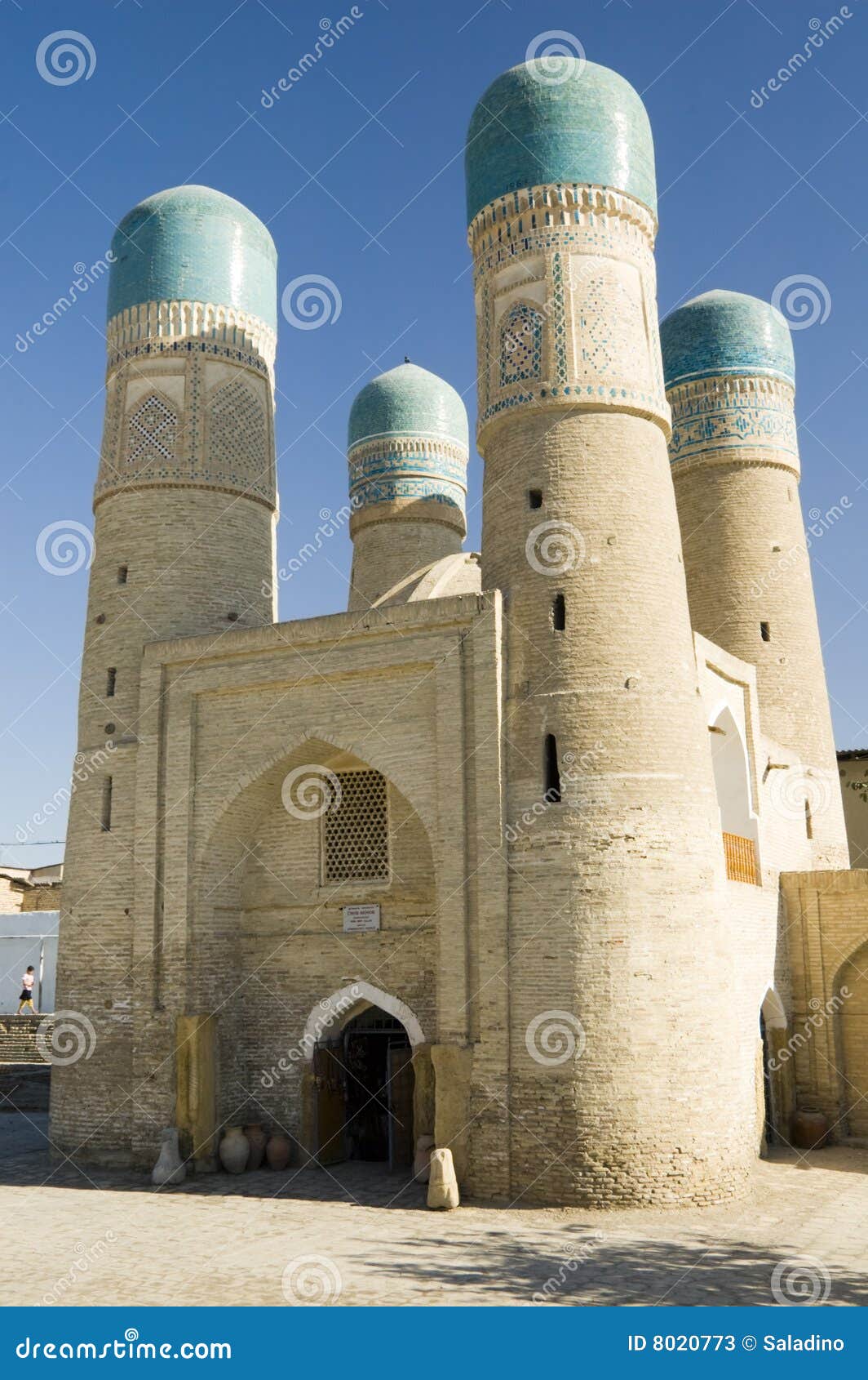 Chor Minor Madrasah in Bukhara Stock Image - Image of bukhara, maiolica ...