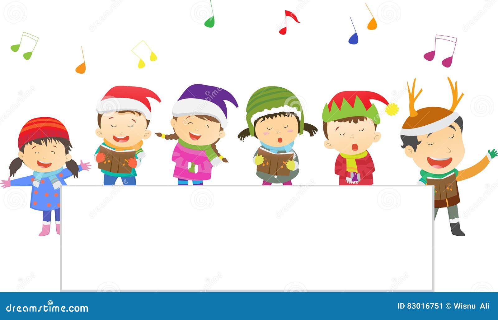 Chor Von Kindern Mit Leerem Zeichen Vektor Abbildung - Illustration von ...