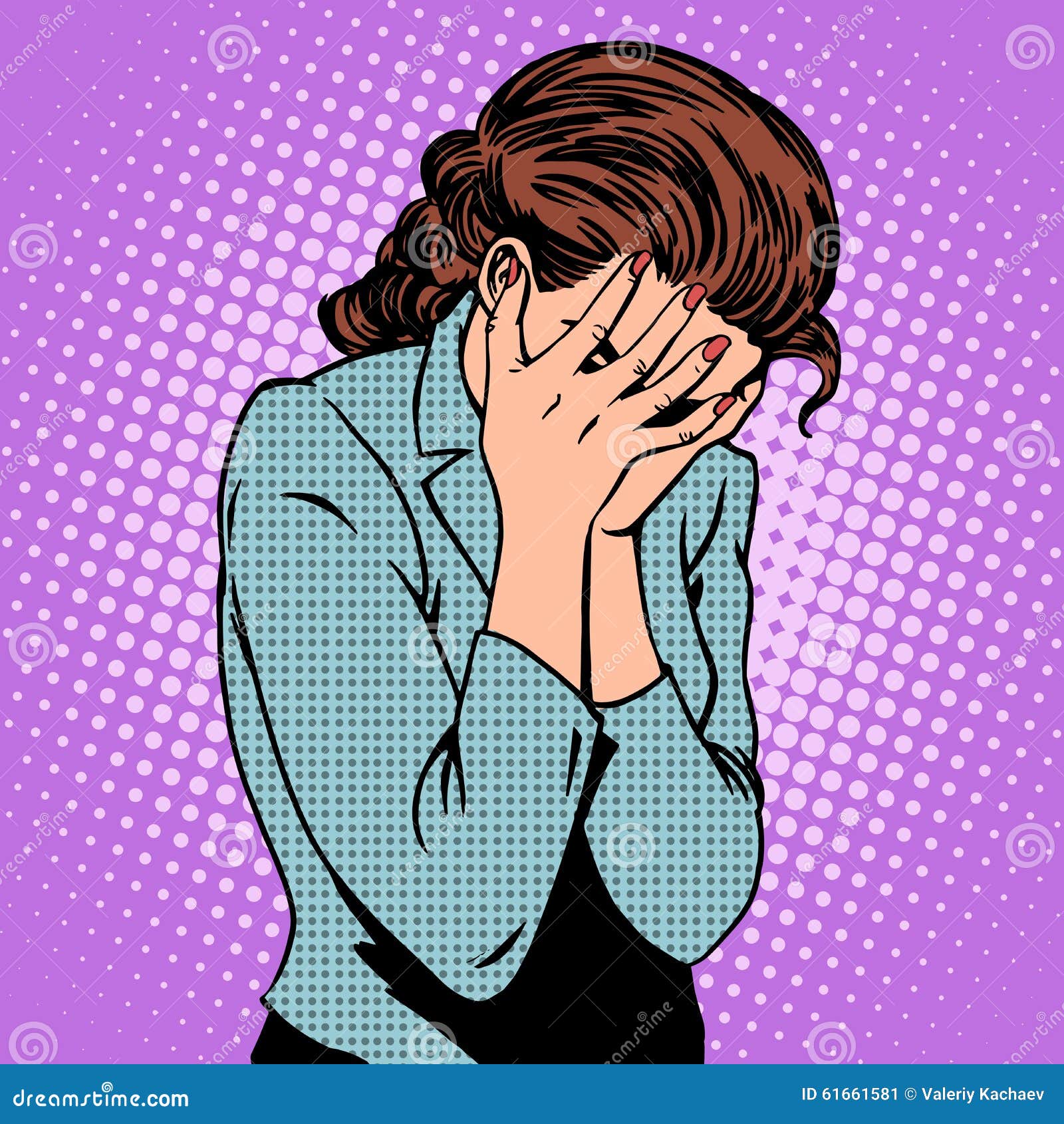 Chorando O Sofrimento Das Emoções Da Mulher Ilustração do Vetor ...