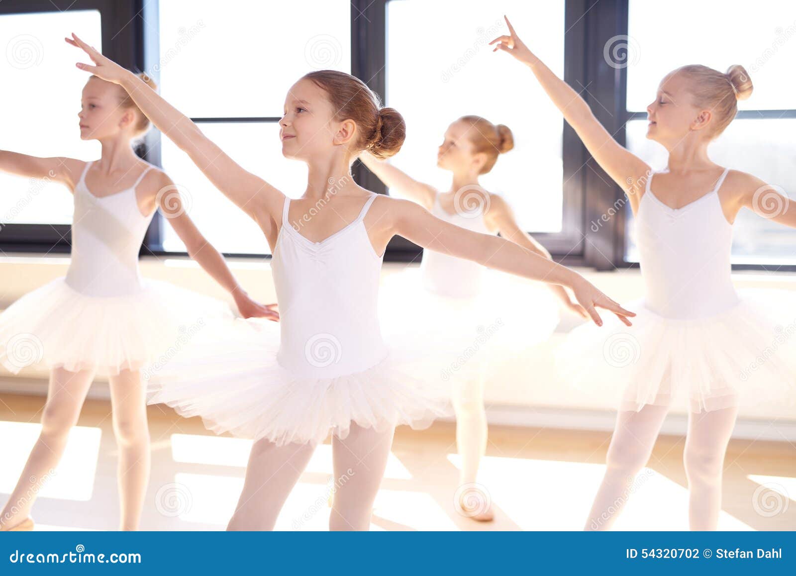 Choreographed Dance by a Group Young Ballerinas Stock Photo - Image of ...