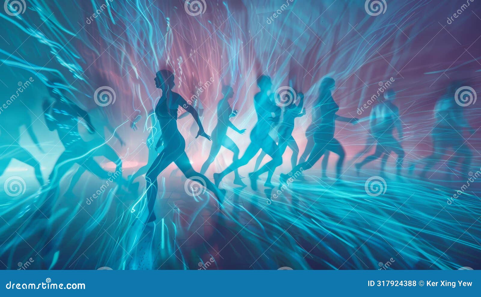 Choreographed Dance Routine Captured in an Abstract Layout Design Stock ...