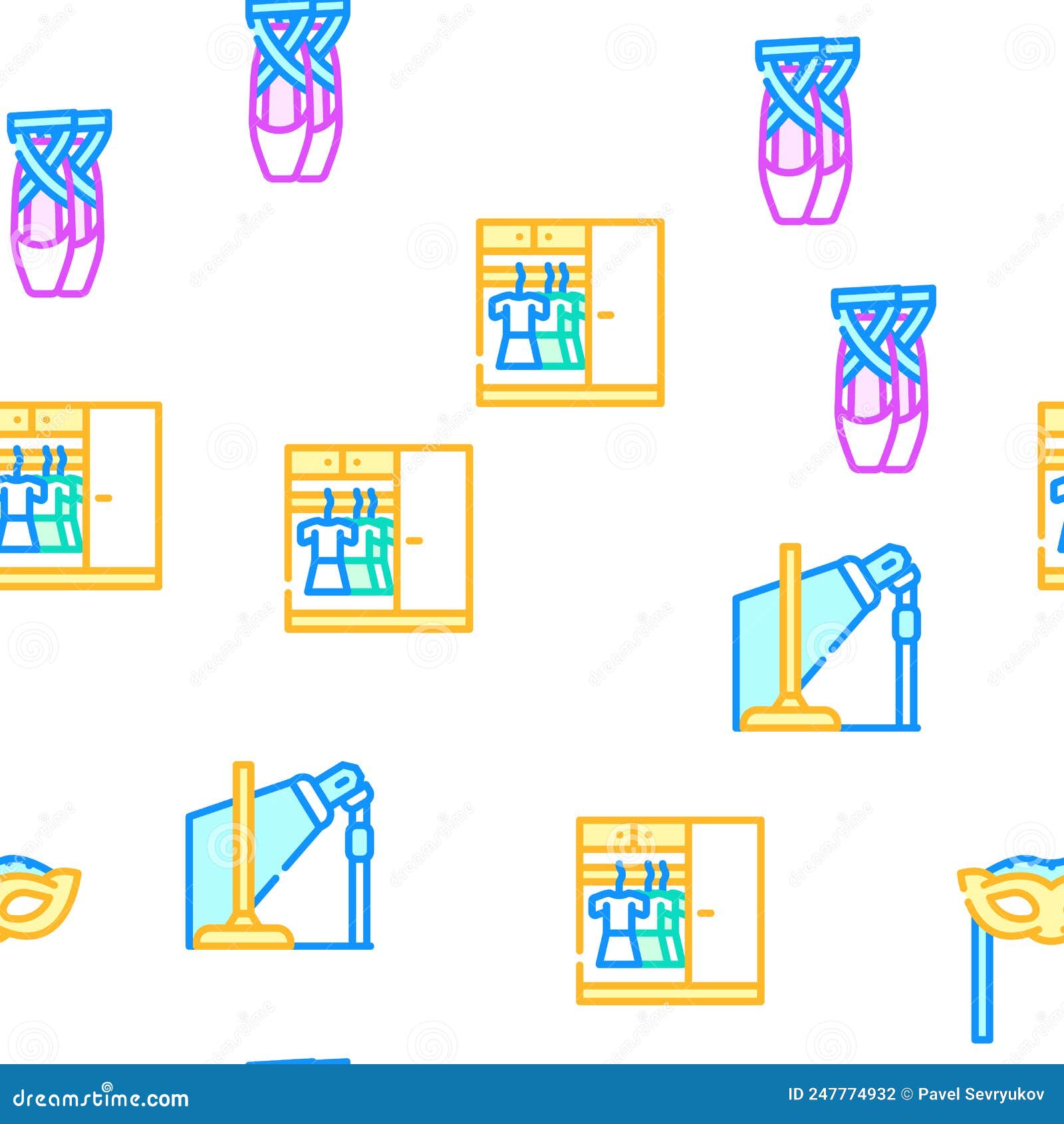 Choreography Dance Vector Seamless Pattern Stock Vector - Illustration ...