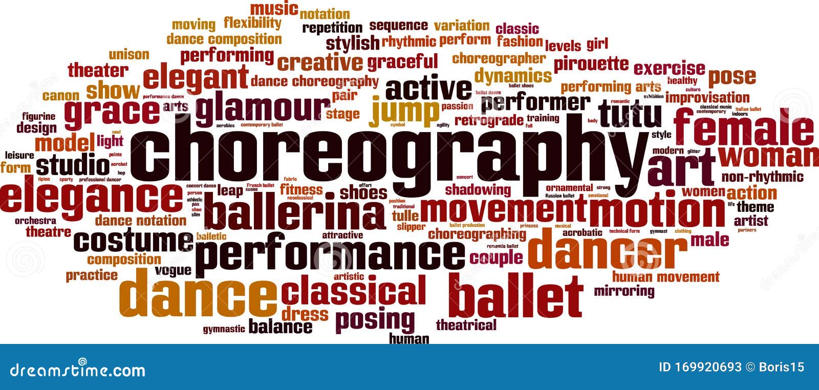 Choreography word cloud stock vector. Illustration of ballet - 169920693