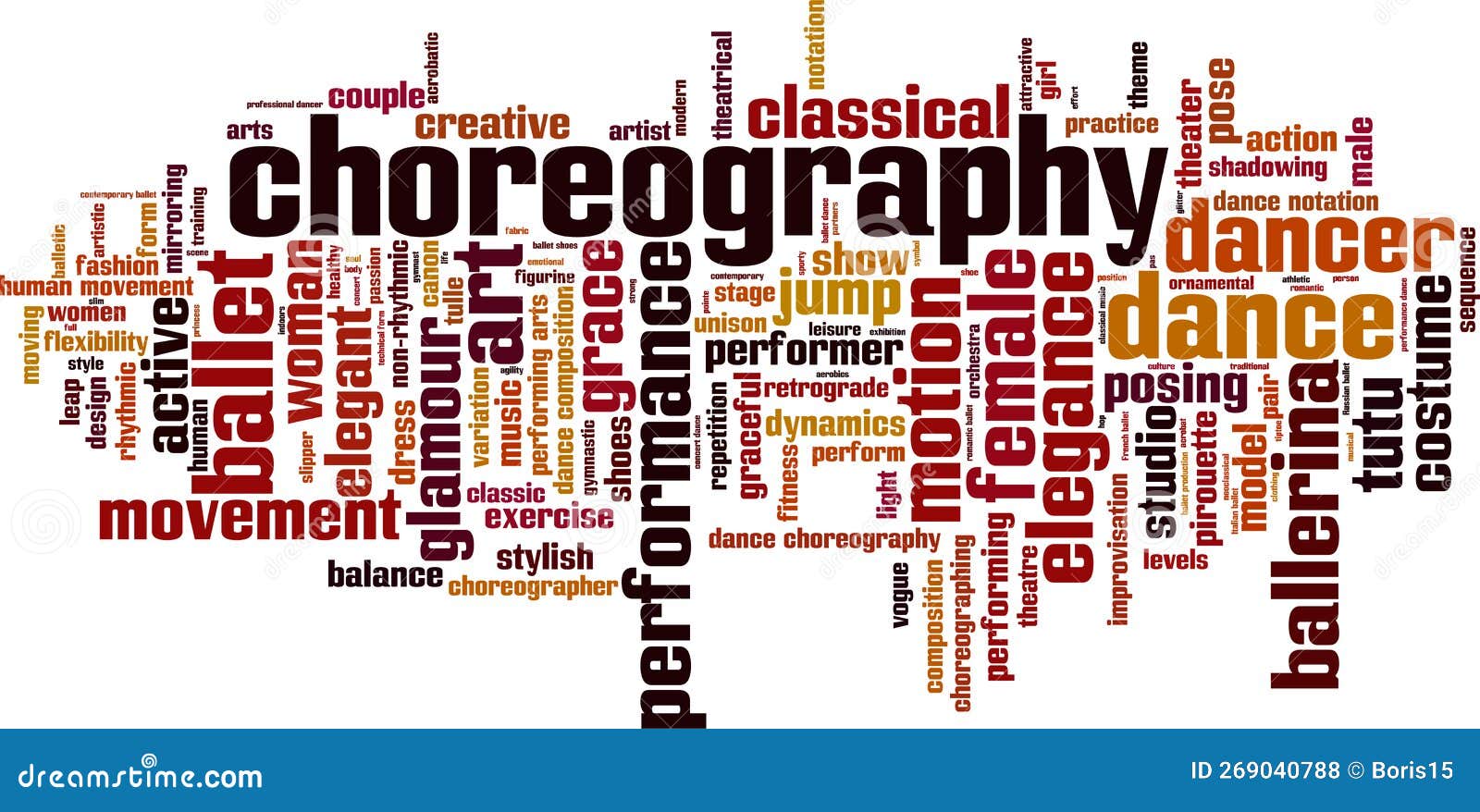 Choreography word cloud stock vector. Illustration of dance - 269040788