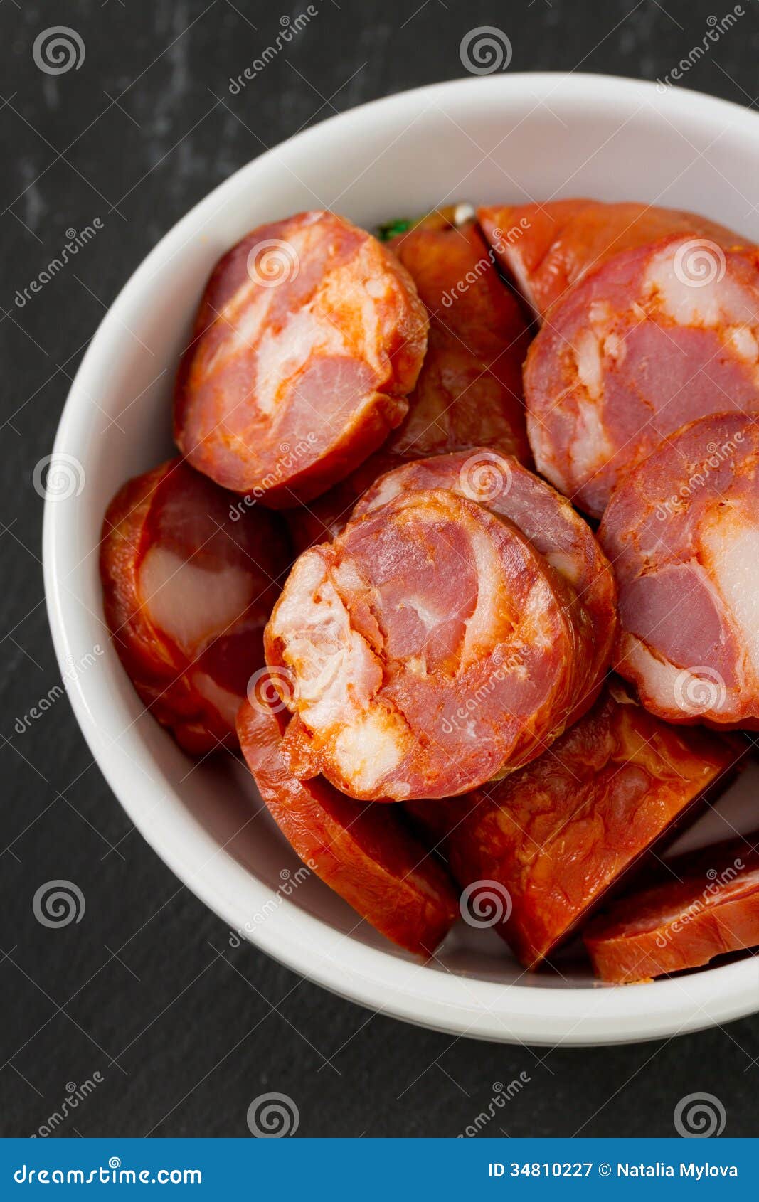 Chorizo in bowl stock image. Image of chorizo, spanish - 34810227