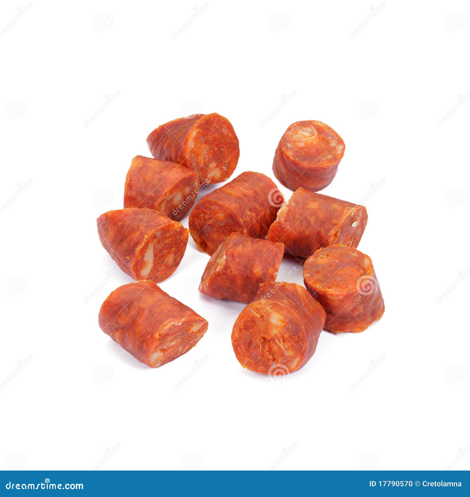 Chorizo-pieces. stock photo. Image of pork, cutout, spanish - 17790570