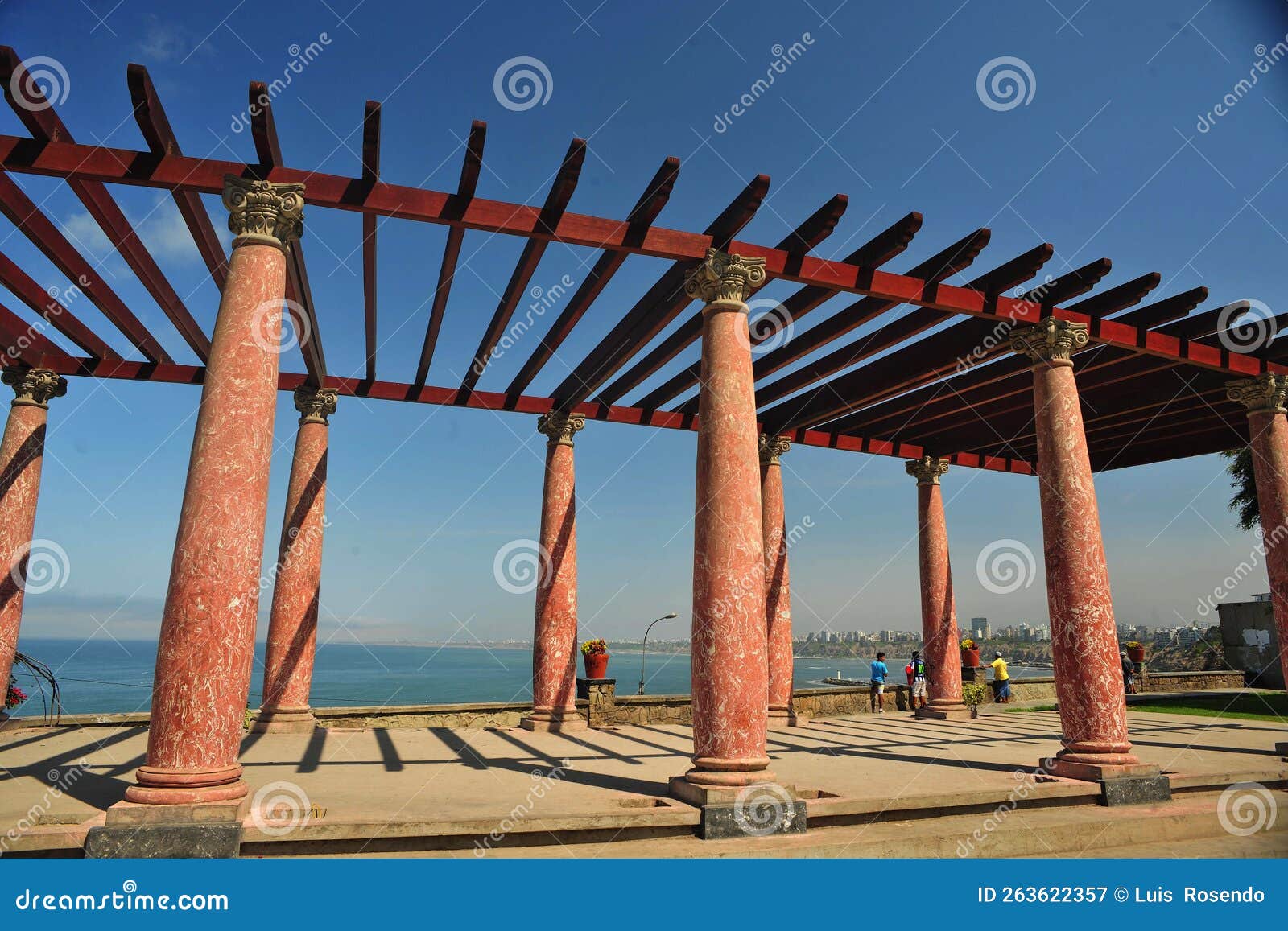 Chorrillos Peru-architecture Viewpoint with Cement Columns Background ...