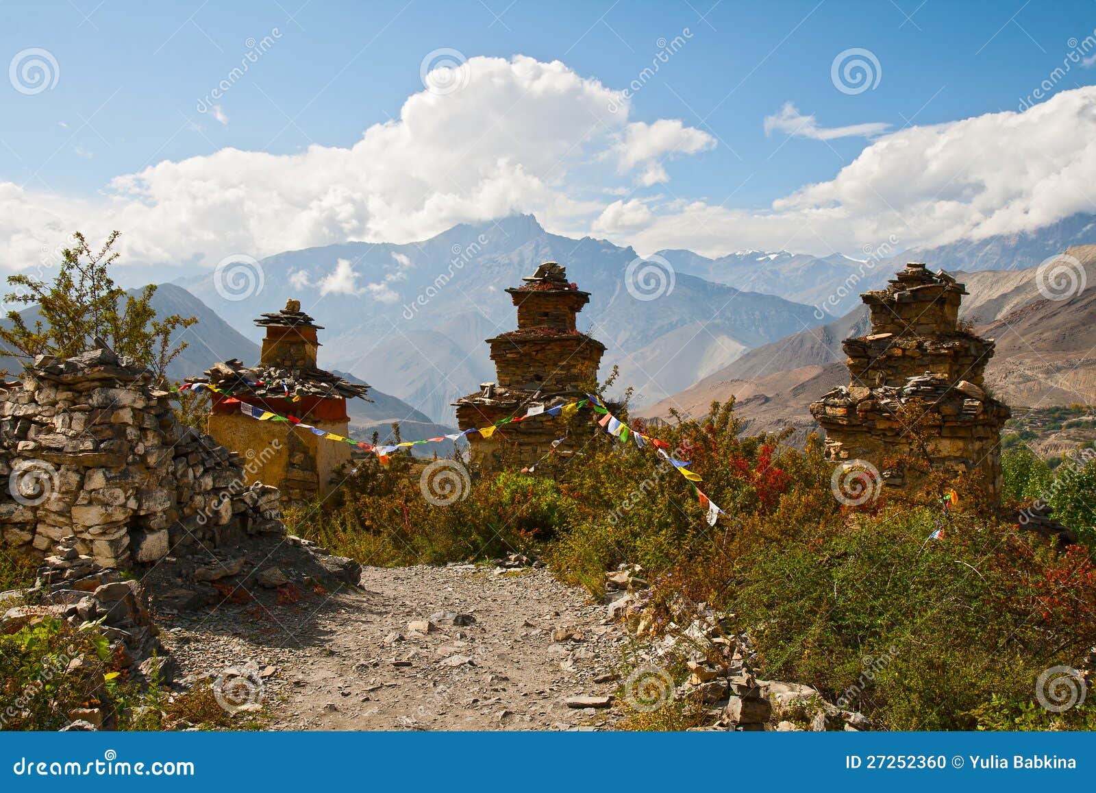 Chorten stock photo. Image of memorial, sacred, clouds - 27252360