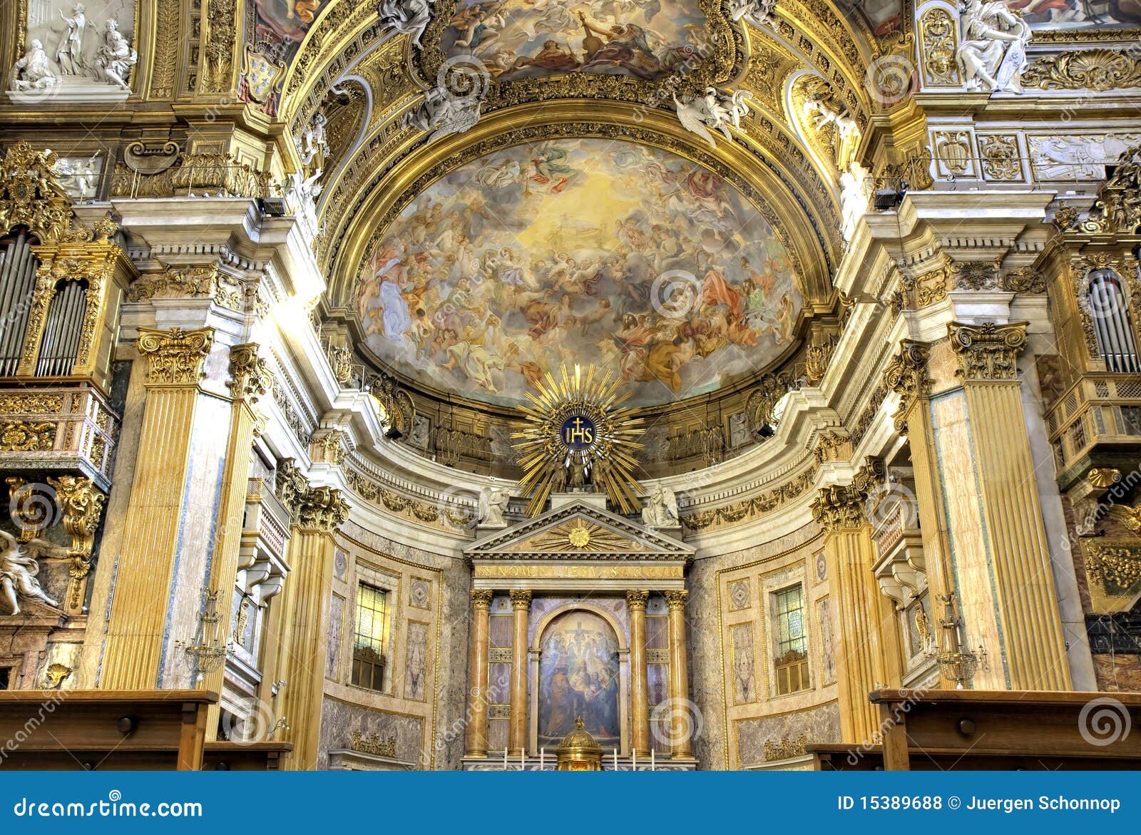 Chorus of Basilica Il Gesu stock photo. Image of baroque - 15389688