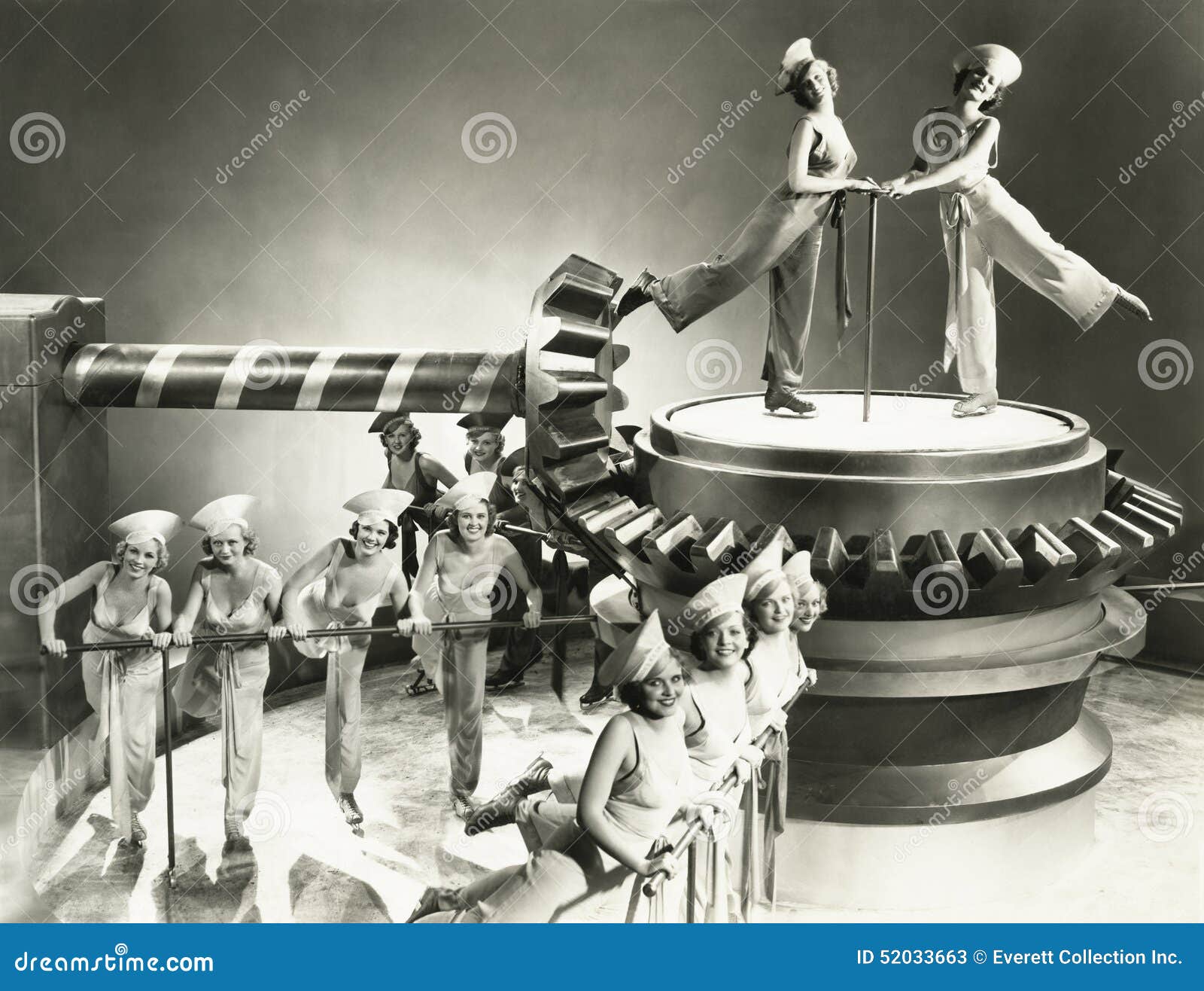 Chorus Girls Dancing on Machine Part Stock Image - Image of industry ...