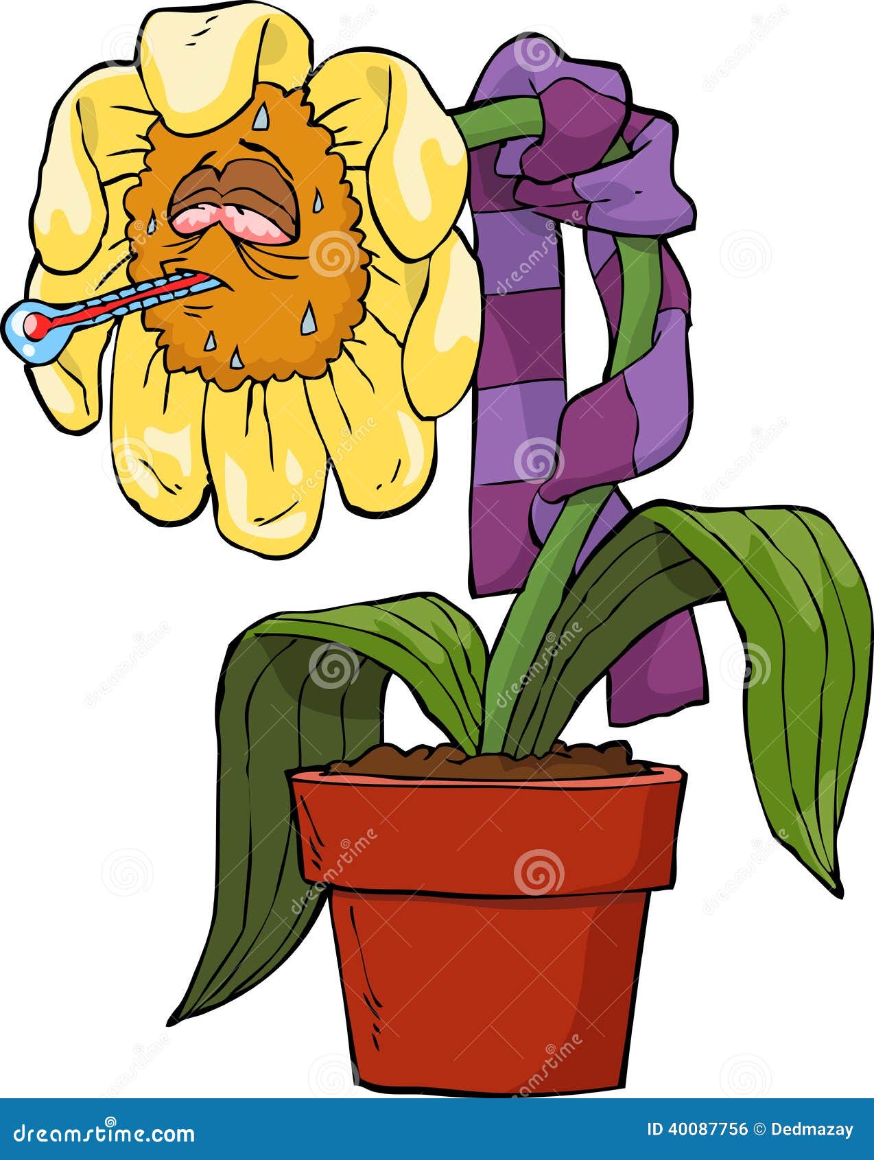 Chory kwiat ilustracja wektor. Ilustracja złożonej z pacjent - 40087756