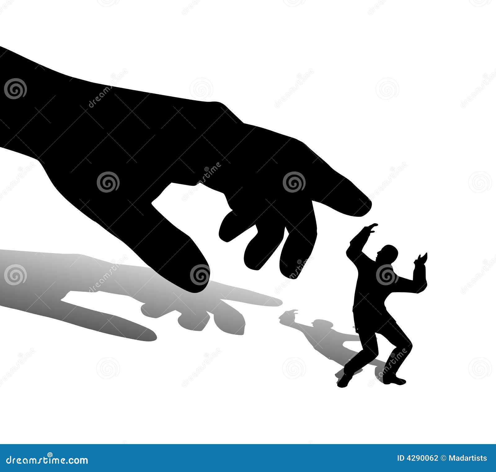 The Chosen One Big Hand Small Man Stock Illustration - Illustration of ...